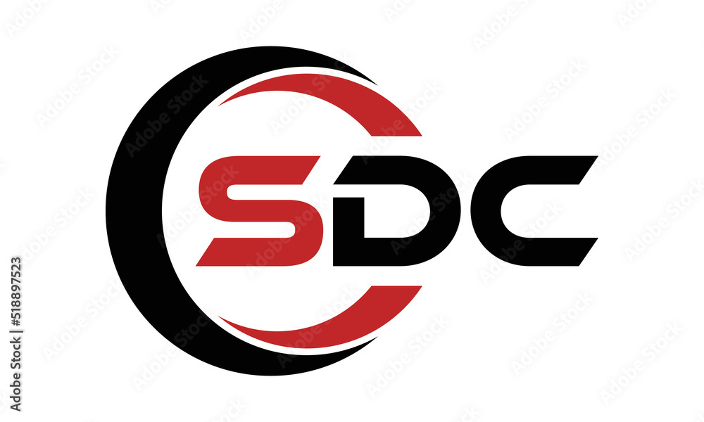 SDC three letter swoosh logo design vector template | monogram logo ...