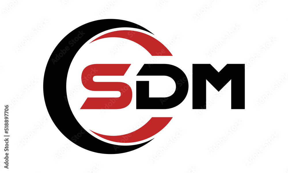 SDM three letter swoosh logo design vector template | monogram logo ...