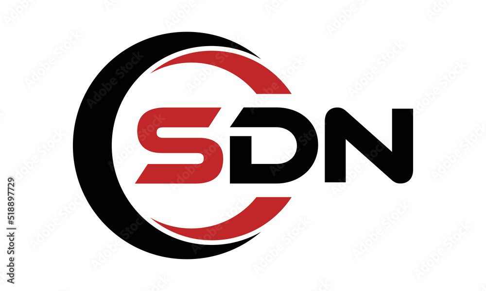 SDN three letter swoosh logo design vector template | monogram logo ...