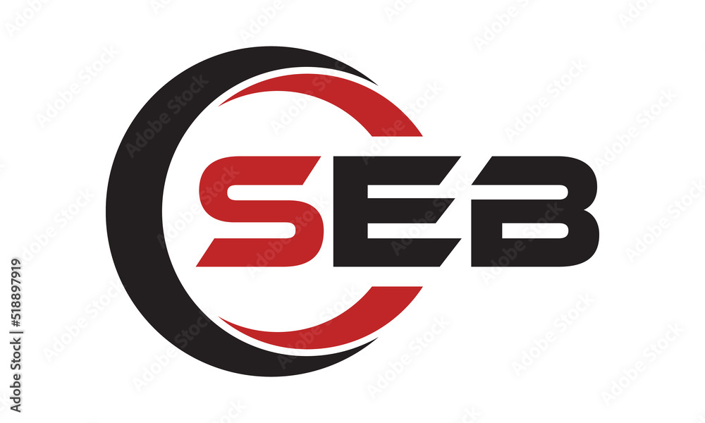 SEB three letter swoosh logo design vector template | monogram logo ...