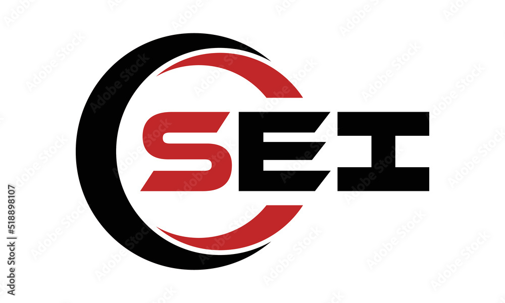 SEI three letter swoosh logo design vector template | monogram logo ...