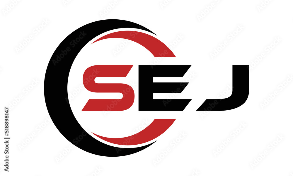 SEJ three letter swoosh logo design vector template | monogram logo ...