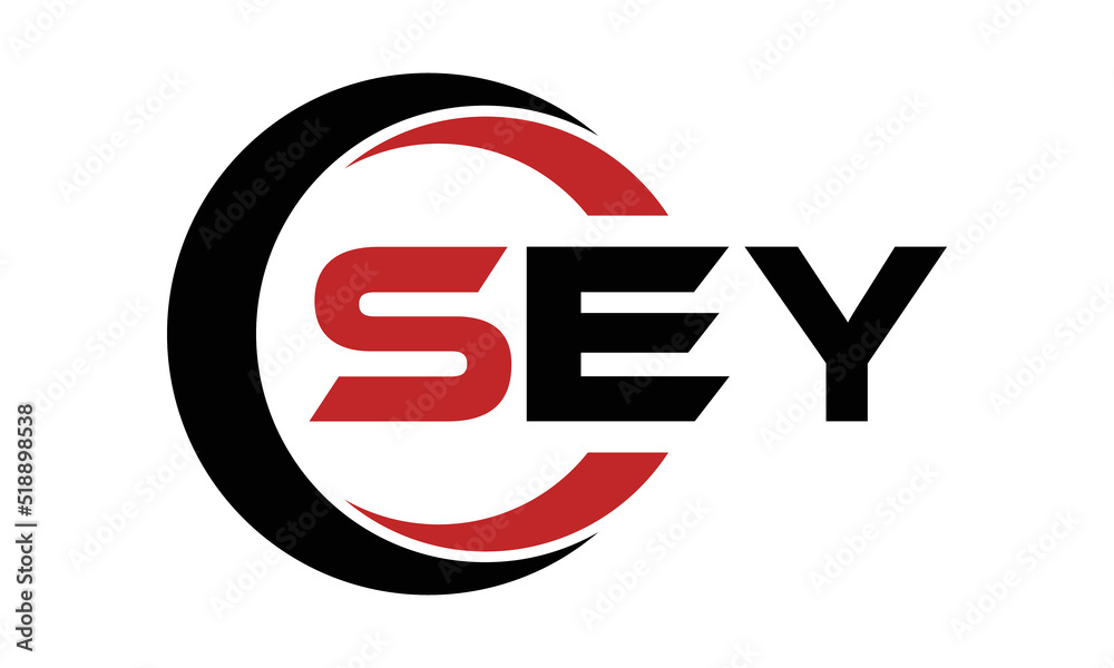 SEY three letter swoosh logo design vector template | monogram logo ...