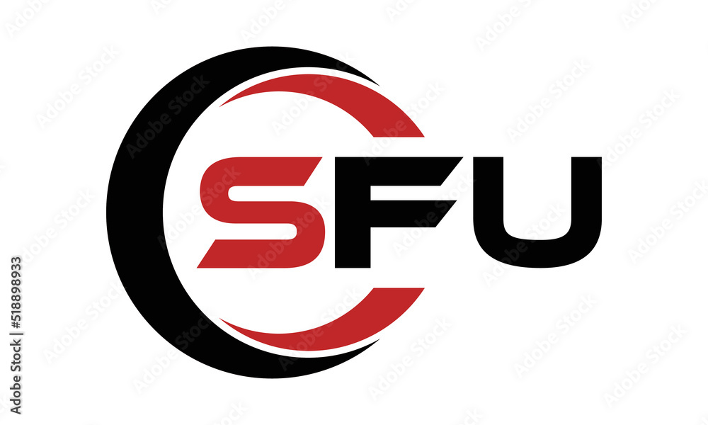 SFU three letter swoosh logo design vector template | monogram logo ...