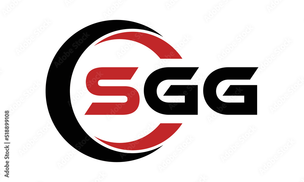 SGG three letter swoosh logo design vector template | monogram logo ...