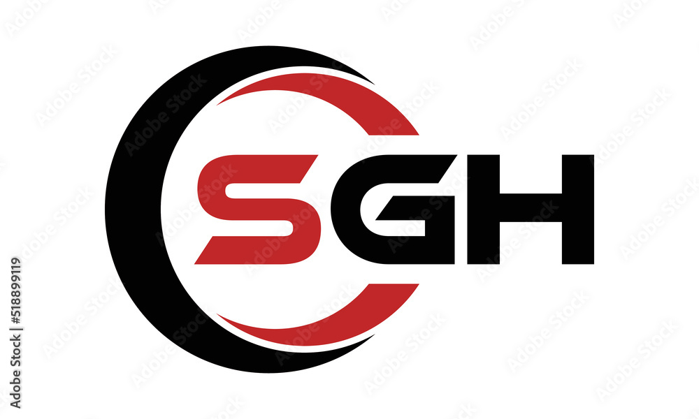 SGH three letter swoosh logo design vector template | monogram logo ...