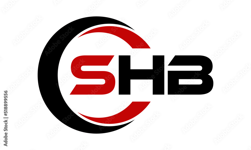 SHB three letter swoosh logo design vector template | monogram logo ...