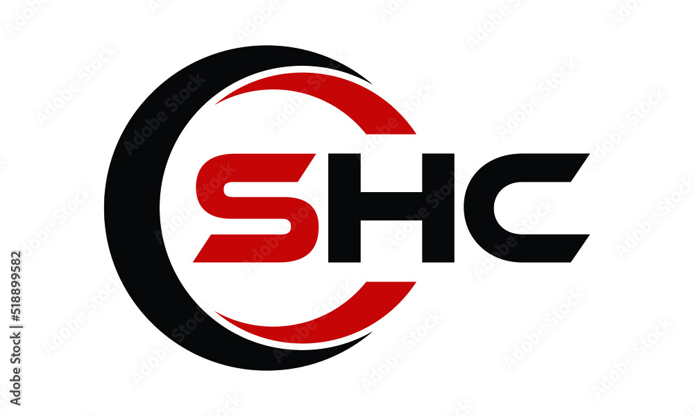 SHC three letter swoosh logo design vector template | monogram logo ...