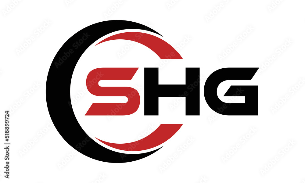 SHG three letter swoosh logo design vector template | monogram logo ...