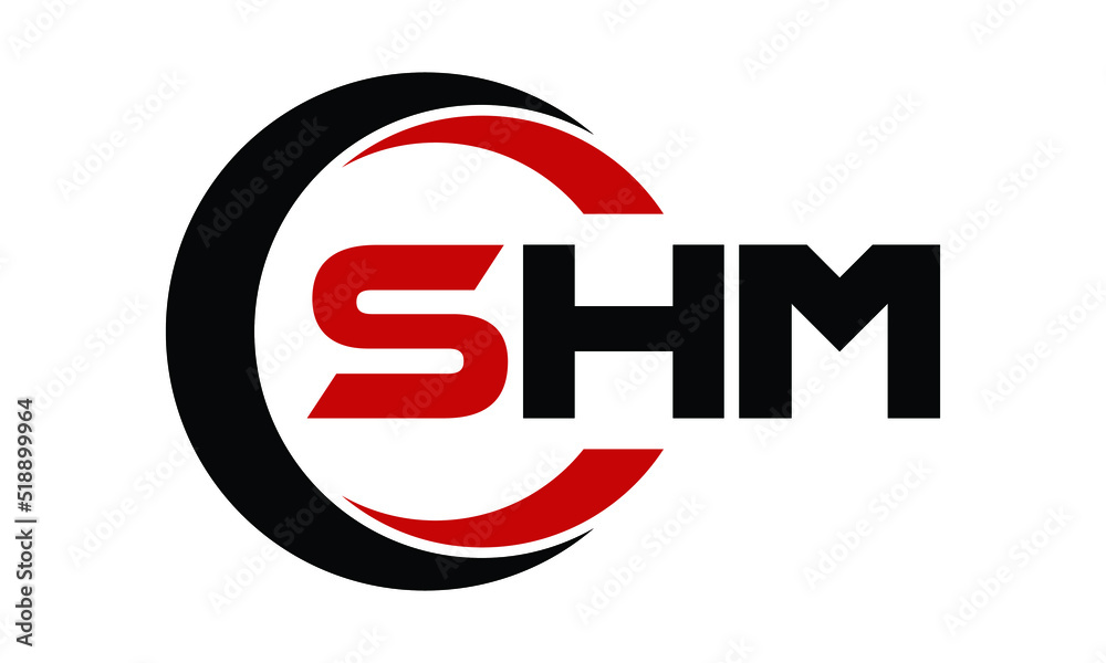 SHM three letter swoosh logo design vector template | monogram logo ...