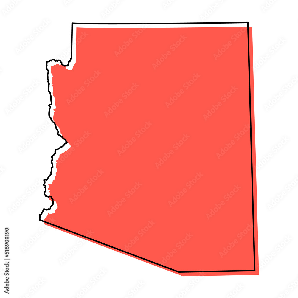 Arizona map shape, united states of america. Flat concept icon symbol ...