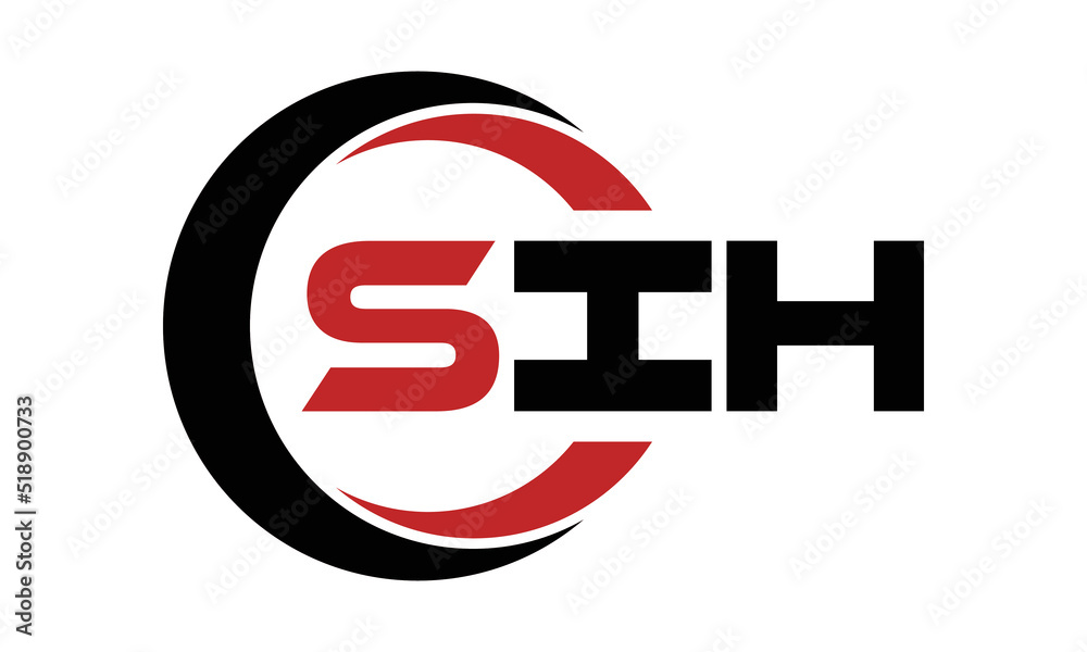 SIH three letter swoosh logo design vector template | monogram logo ...