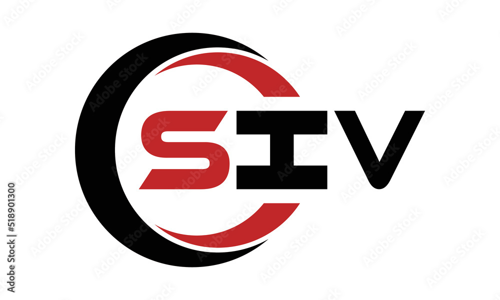 SIV three letter swoosh logo design vector template | monogram logo ...
