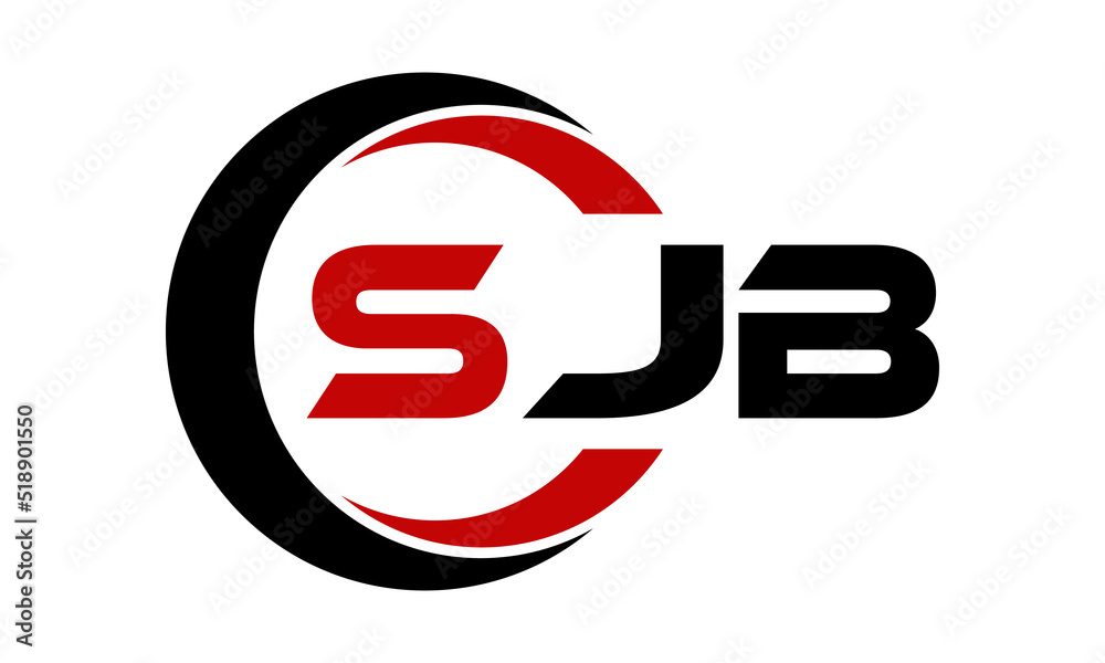 SJB three letter swoosh logo design vector template | monogram logo ...