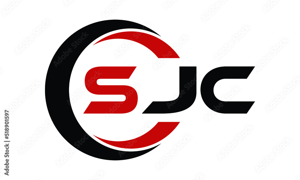 Vetor de SJC three letter swoosh logo design vector template | monogram ...