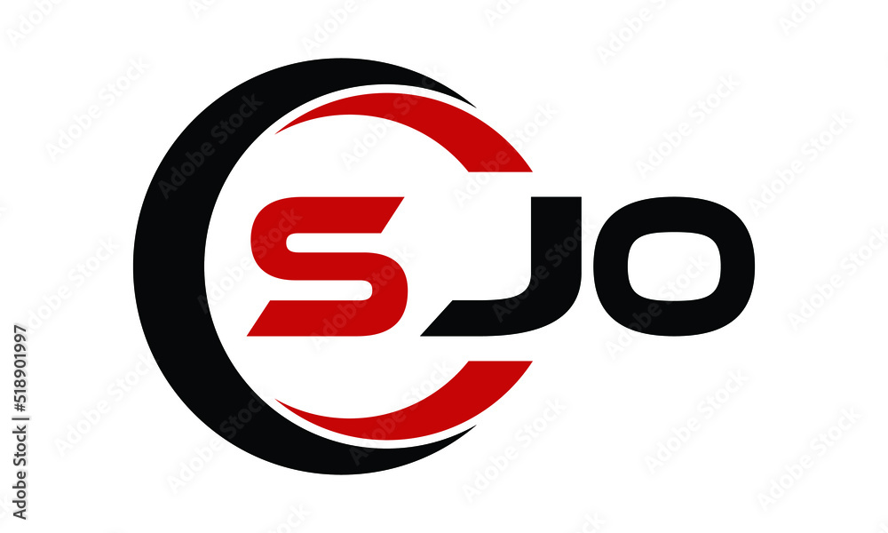 SJO three letter swoosh logo design vector template | monogram logo ...