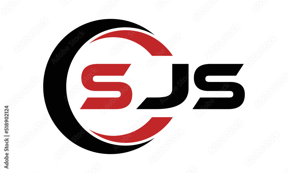 SJS three letter swoosh logo design vector template | monogram logo ...