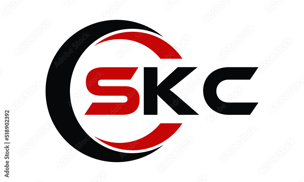 SKC three letter swoosh logo design vector template | monogram logo ...