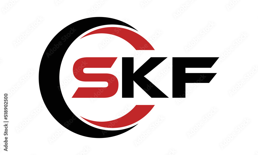 SKF three letter swoosh logo design vector template | monogram logo ...