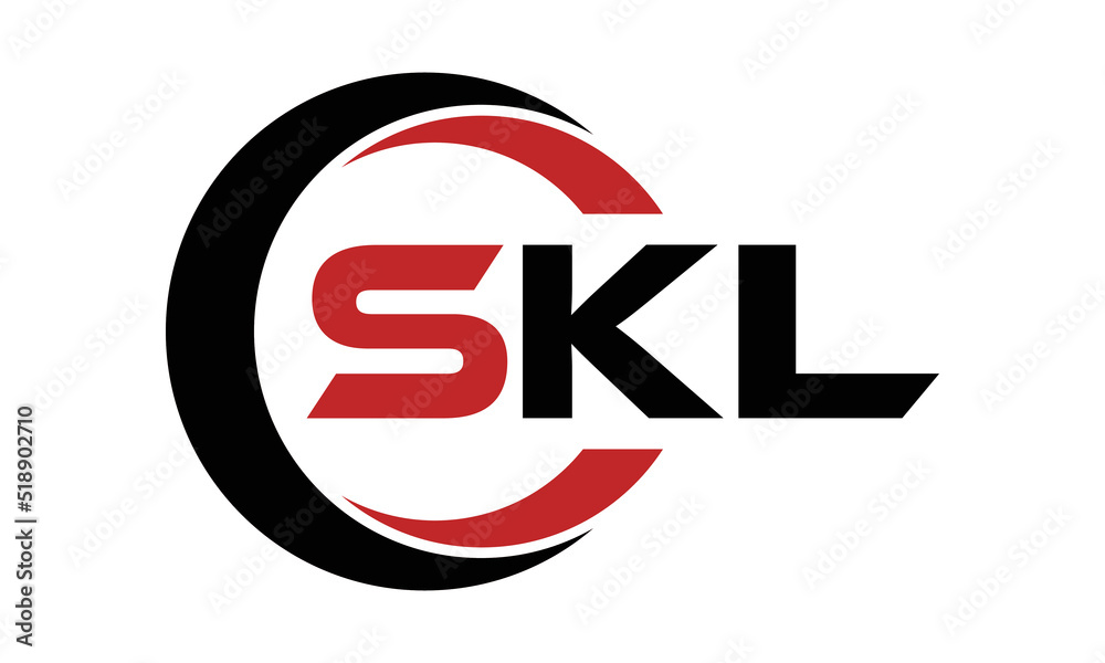 SKL three letter swoosh logo design vector template | monogram logo ...