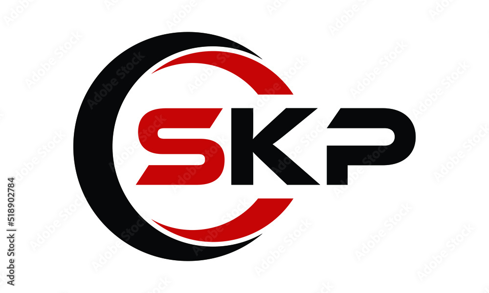 SKP three letter swoosh logo design vector template | monogram logo ...
