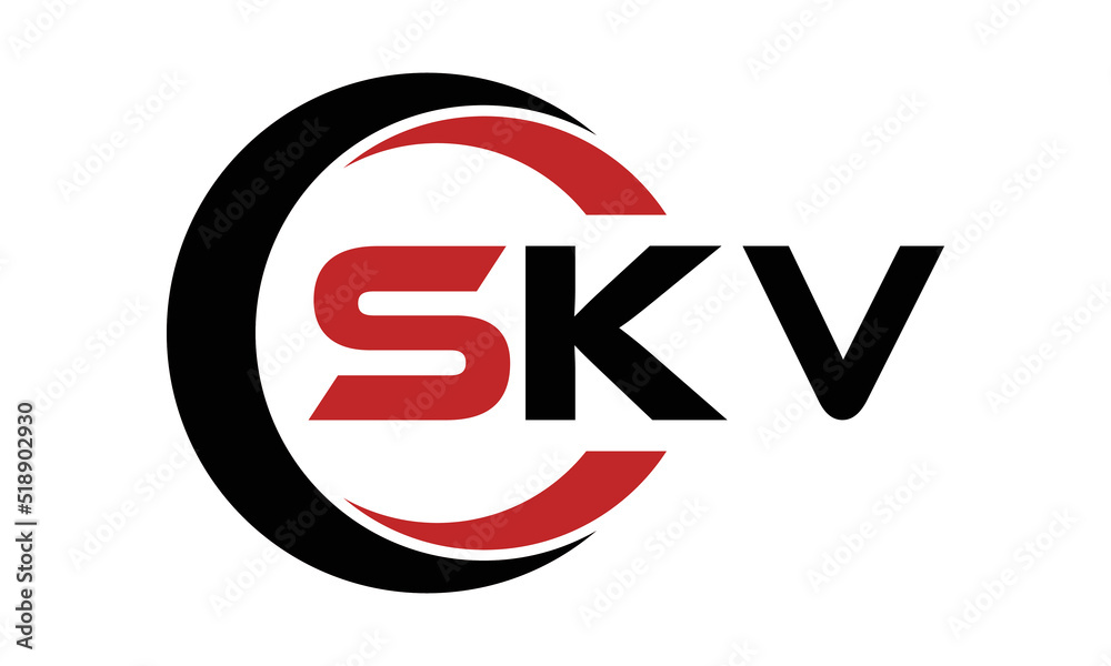 SKV three letter swoosh logo design vector template | monogram logo ...