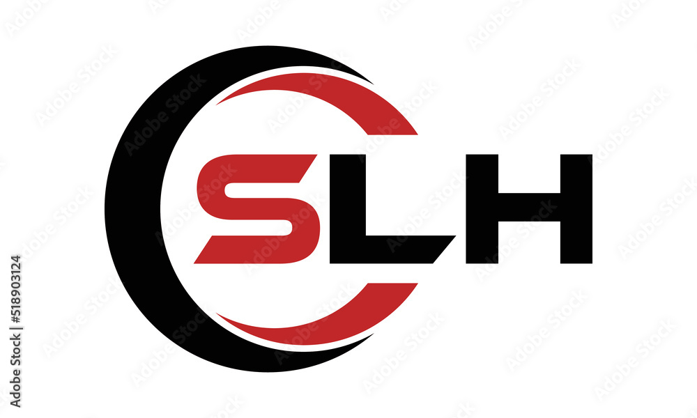 SLH three letter swoosh logo design vector template | monogram logo ...