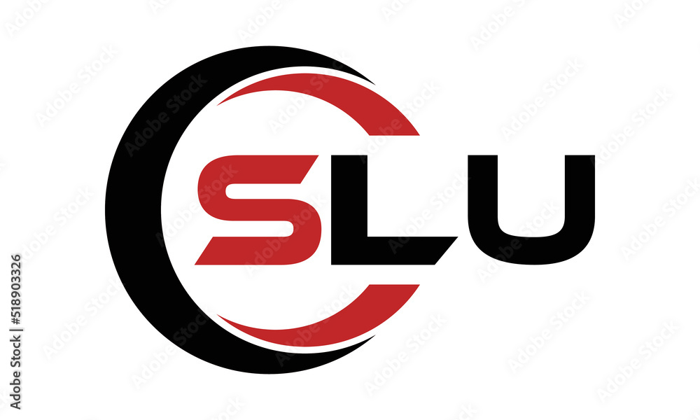 SLU three letter swoosh logo design vector template | monogram logo ...