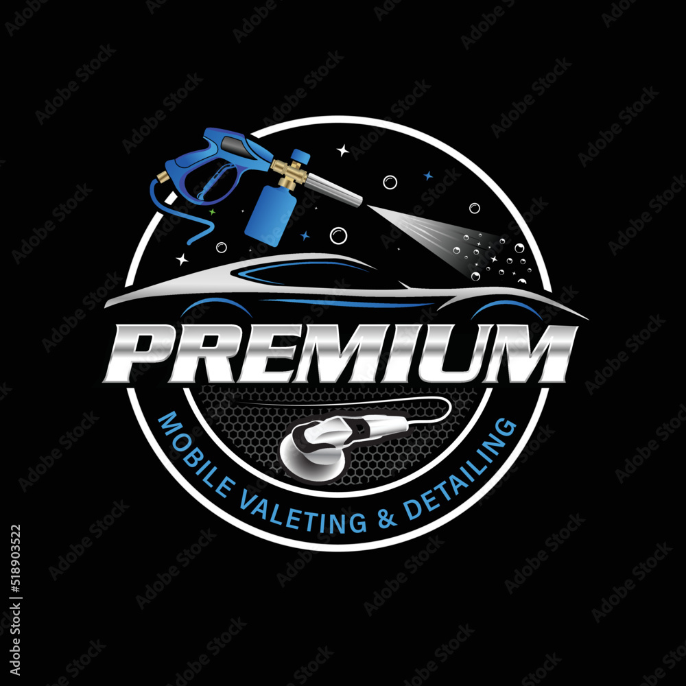 pressure wash emblem logo design template Stock Vector | Adobe Stock
