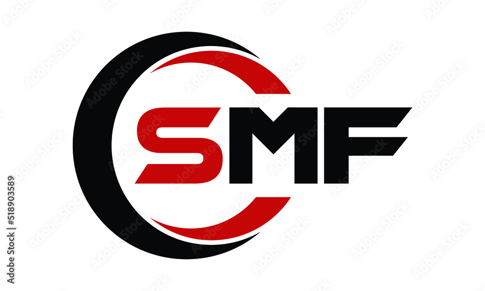 SMF three letter swoosh logo design vector template | monogram logo | abstract logo | wordmark ...