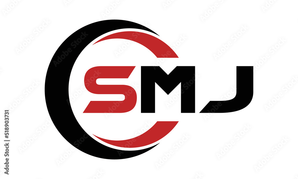 SMJ three letter swoosh logo design vector template | monogram logo ...