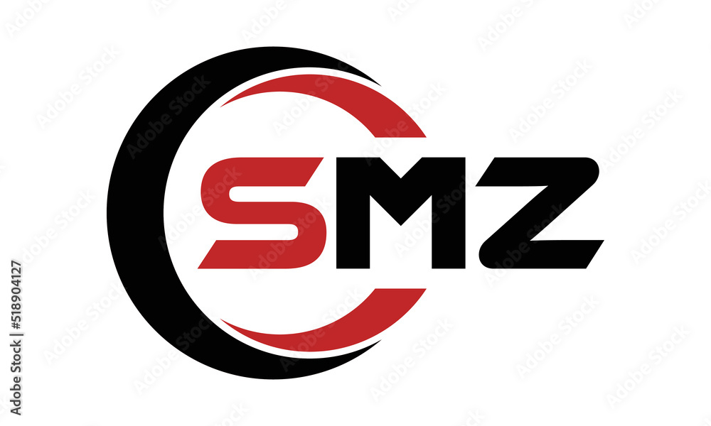 SMZ three letter swoosh logo design vector template | monogram logo ...