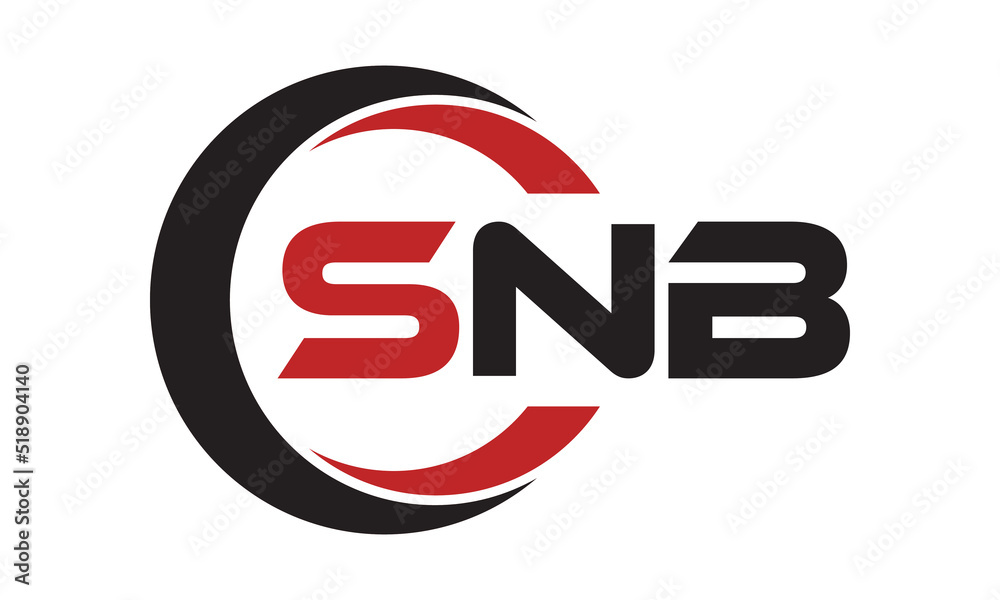 SNB three letter swoosh logo design vector template | monogram logo ...