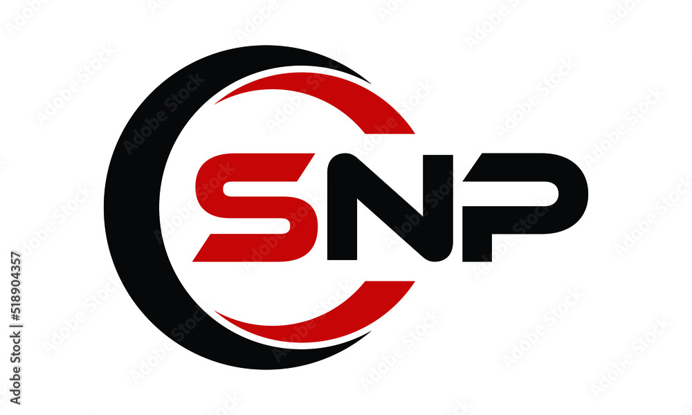SNP three letter swoosh logo design vector template | monogram logo ...
