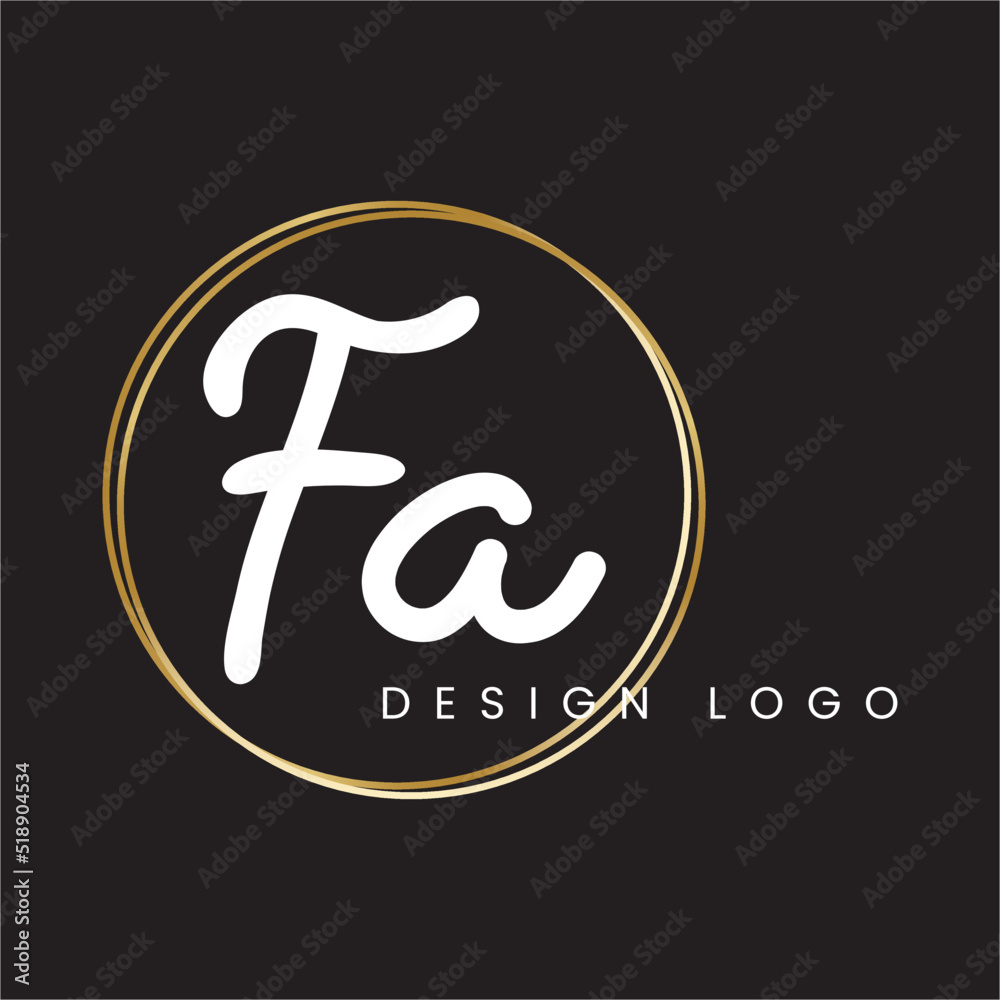 Fa logo design, circle gold logo Stock Vector | Adobe Stock