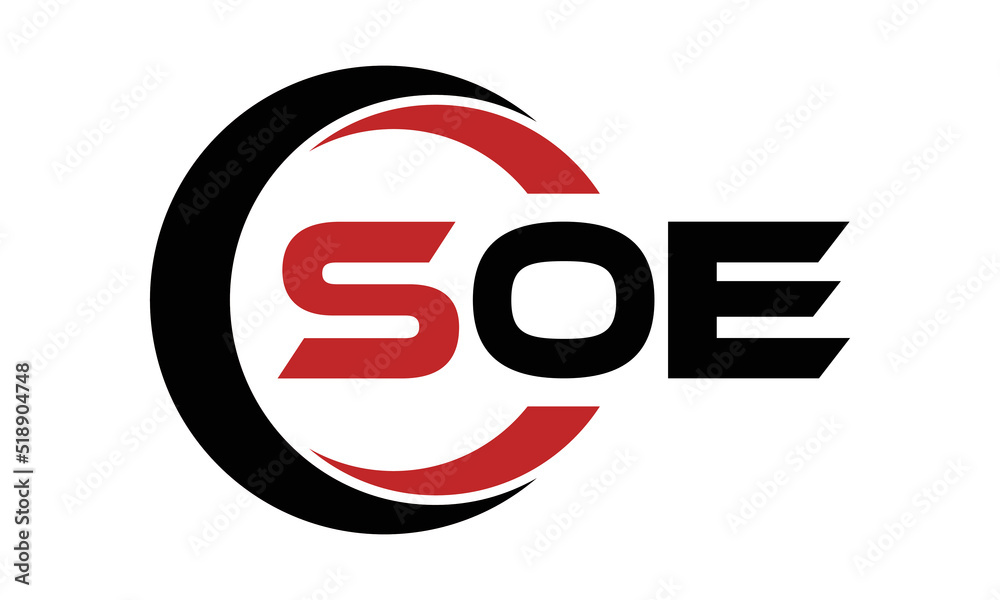 SOE three letter swoosh logo design vector template | monogram logo ...