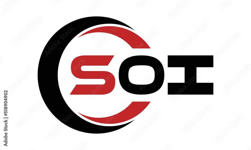 SOI three letter swoosh logo design vector template | monogram logo ...