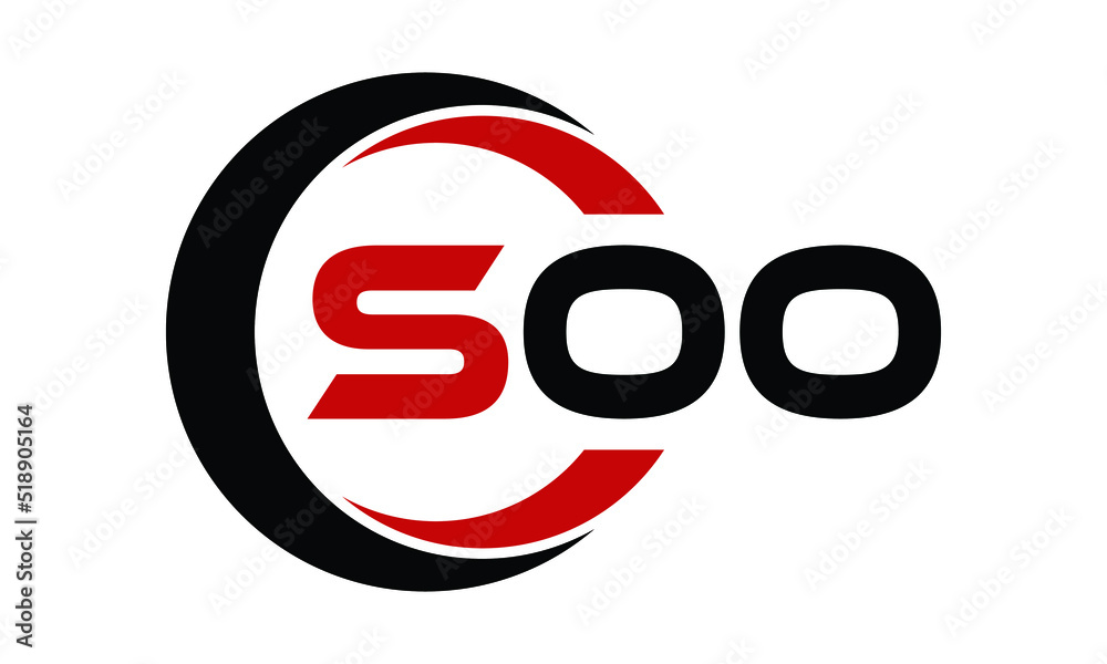 SOO three letter swoosh logo design vector template | monogram logo ...