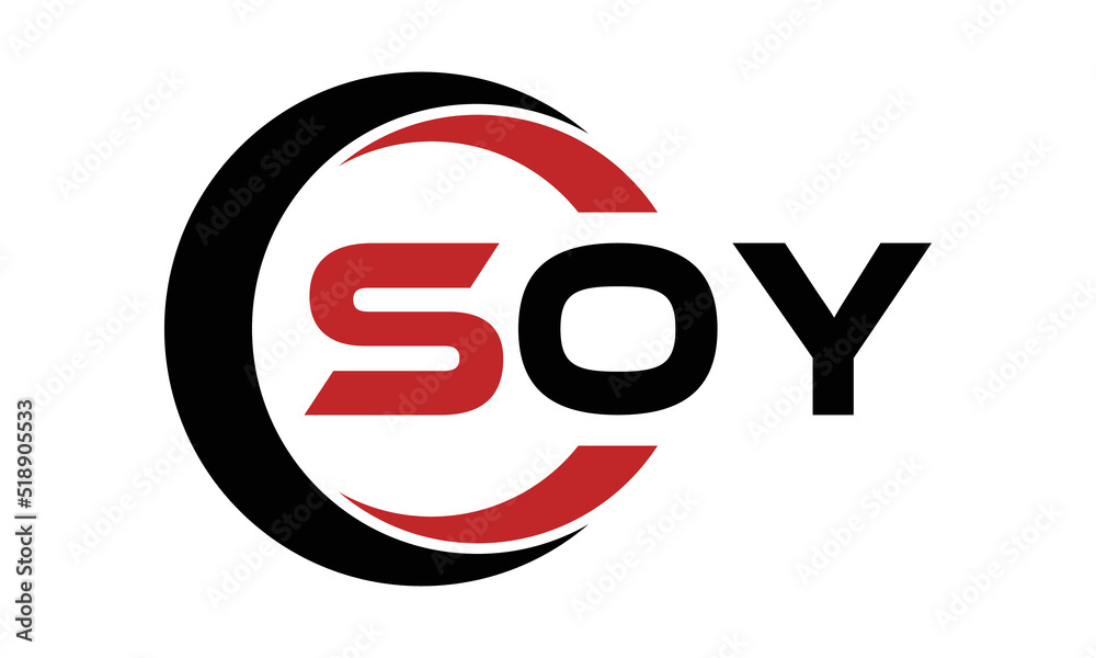 SOY three letter swoosh logo design vector template | monogram logo ...