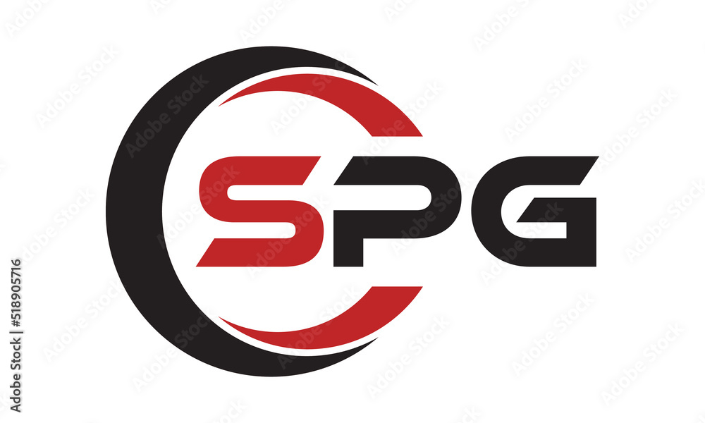 SPG three letter swoosh logo design vector template | monogram logo ...