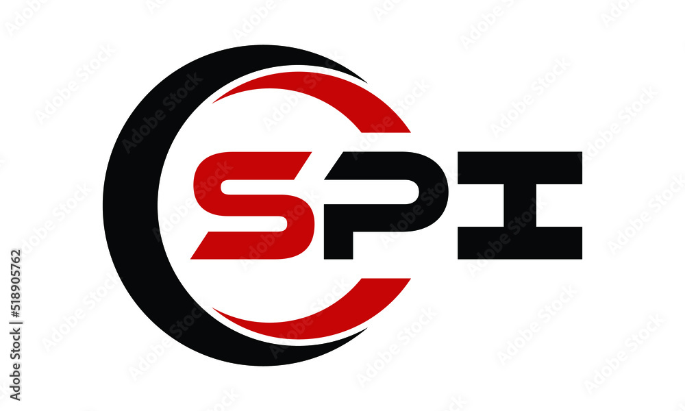 SPI three letter swoosh logo design vector template | monogram logo ...