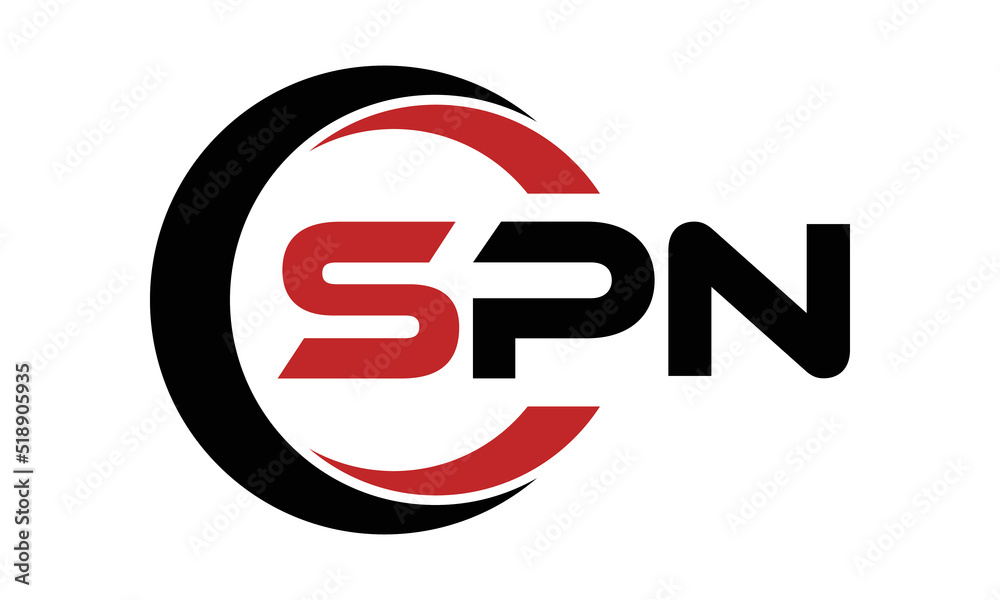 Vetor de SPN three letter swoosh logo design vector template | monogram ...