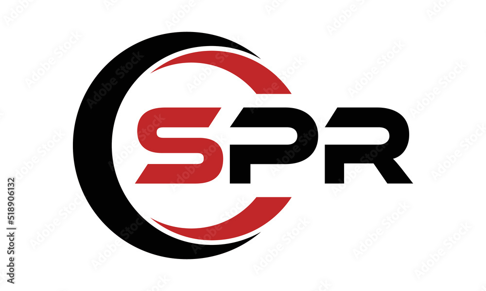 SPR three letter swoosh logo design vector template | monogram logo ...