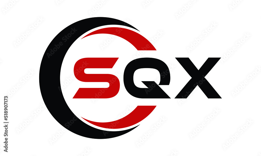 SQX three letter swoosh logo design vector template | monogram logo ...