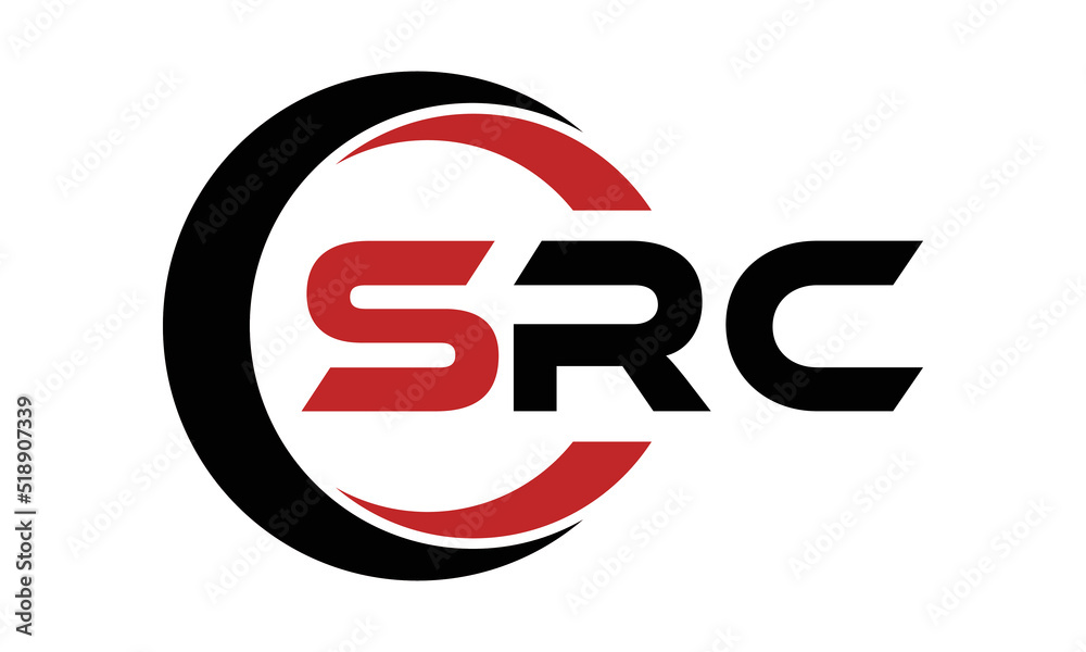 SRC three letter swoosh logo design vector template | monogram logo ...