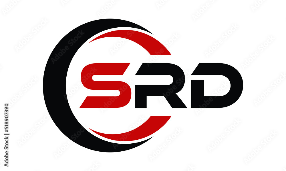 SRD three letter swoosh logo design vector template | monogram logo ...