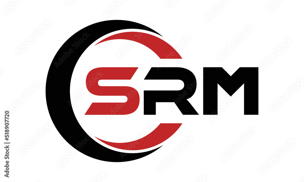 SRM three letter swoosh logo design vector template | monogram logo ...