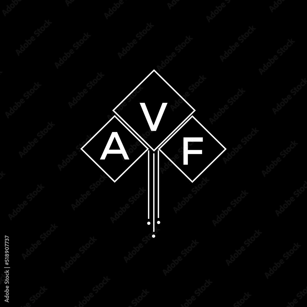 Vecteur Stock AVF letter logo design with Black background in ...