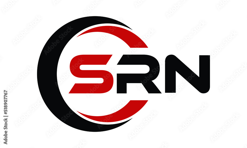 SRN three letter swoosh logo design vector template | monogram logo | abstract logo | wordmark ...