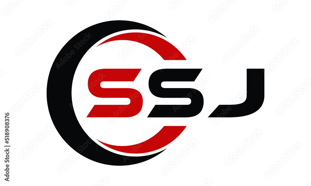 SSJ three letter swoosh logo design vector template | monogram logo ...